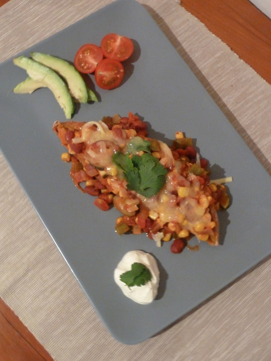 Mexi-Beans on Roasted Sweet Potato Boats | Taste Without Waste